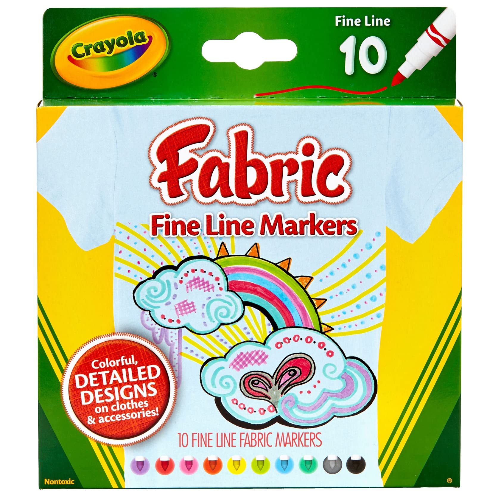 Mua Crayola Fabric Markers, At Home Crafts for Kids, Fine Tip, Assorted ...