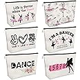 Amazon.com: 6 Pieces Dance Makeup Bag Dancer Cosmetic Bags Recitals ...