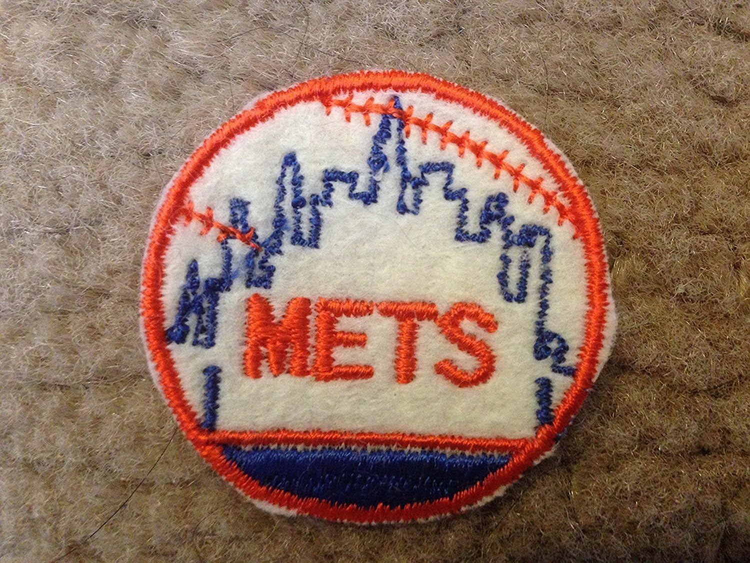 1970 NEW YORK METS IRON ON PATCH EMBROIDERED 2" CIRCLES OLD STORE STOCK ...