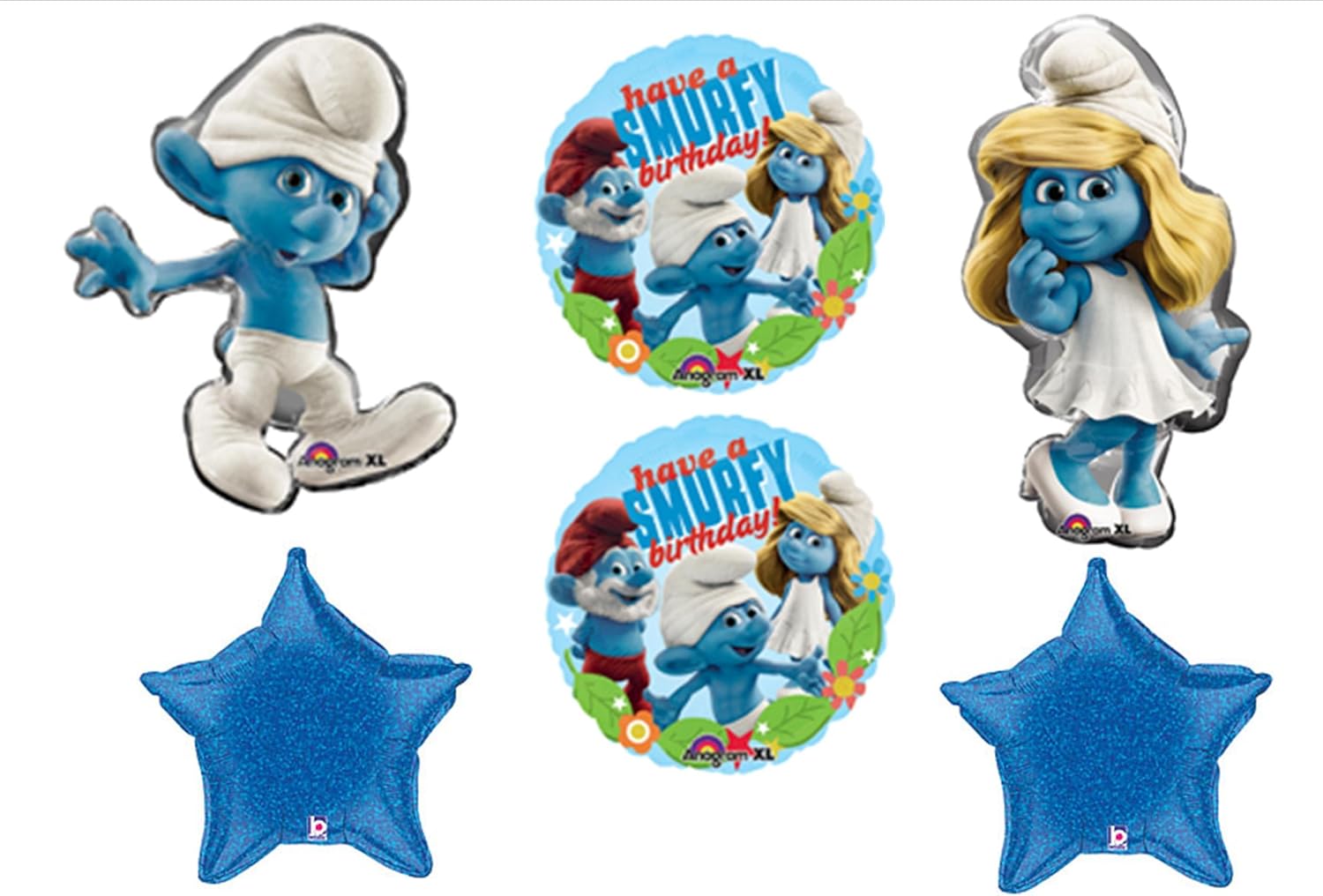 Amazon.com: Smurf Smurfette Movie Birthday Party Balloons Decorations ...