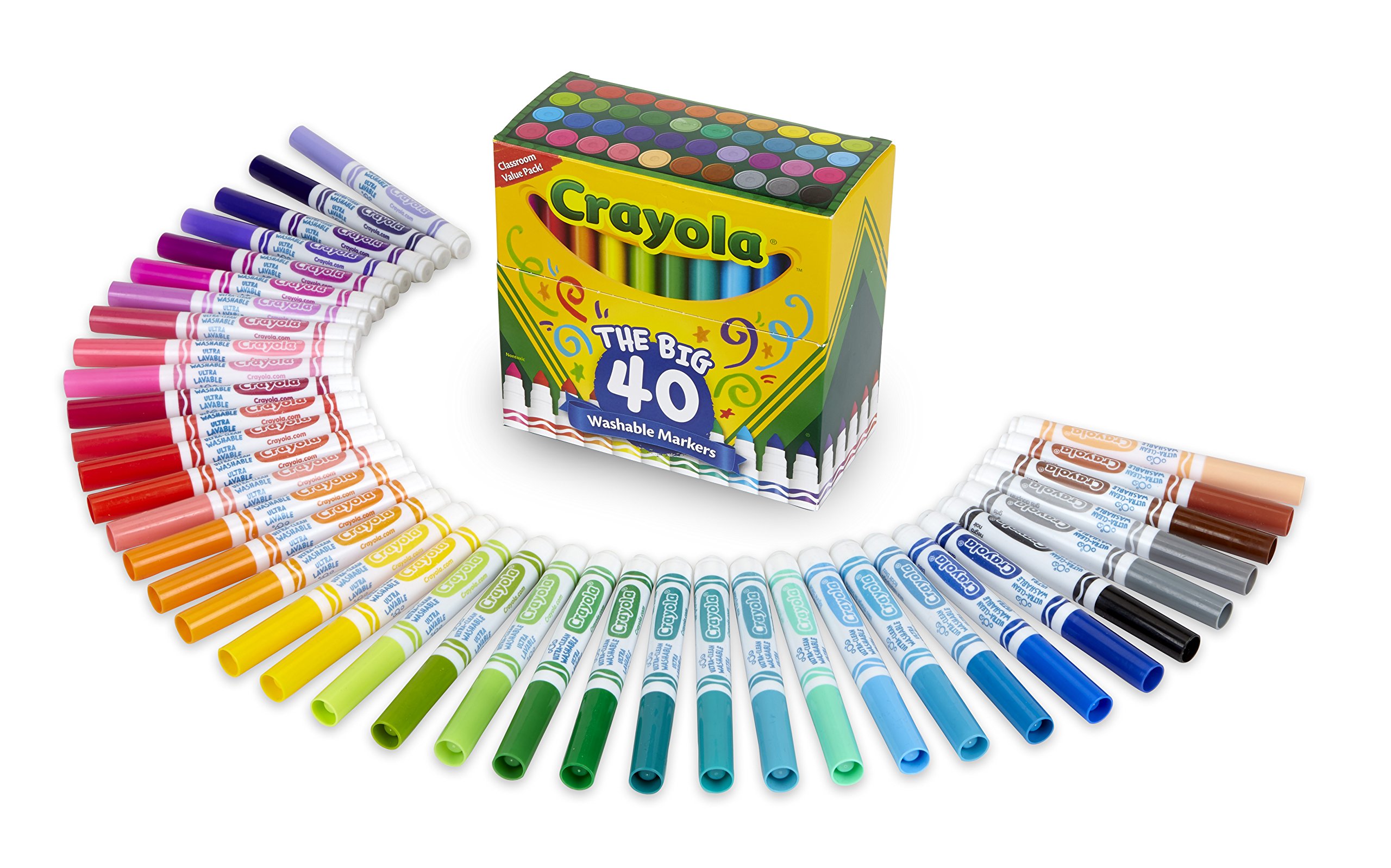 Crayola 58 7858 Ultra Clean Washable Broad Line Markers 40 Count crayola-58-7858-ultra-clean-washable-broad-line-markers-40-count