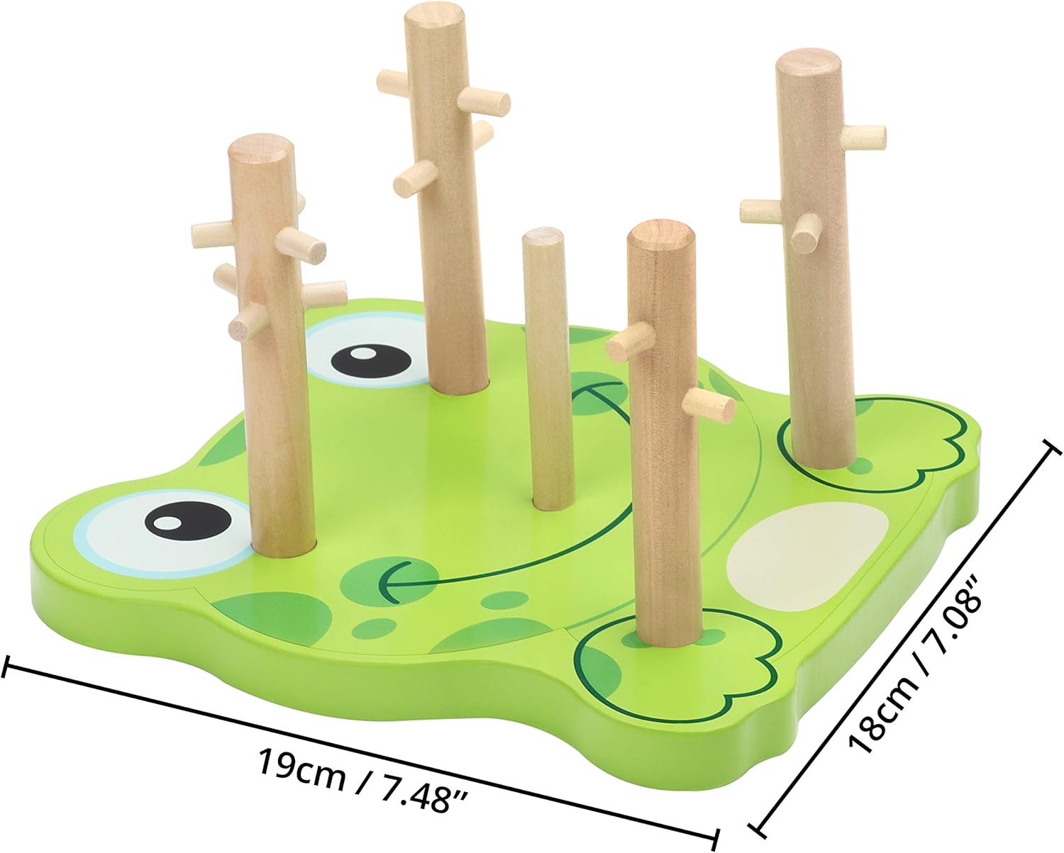 BELLE VOUS Wooden Frog Shape Sorter Stacking Puzzle Toy (23 Pieces ...