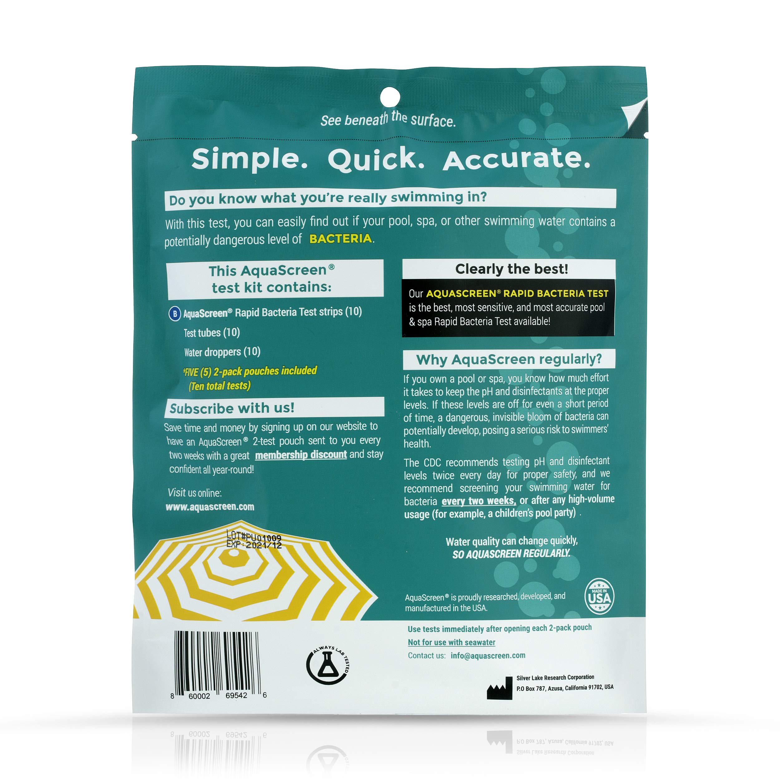 Mua AquaScreen Rapid Coliform Bacteria Test Kit |10-Pack| - for Pool ...