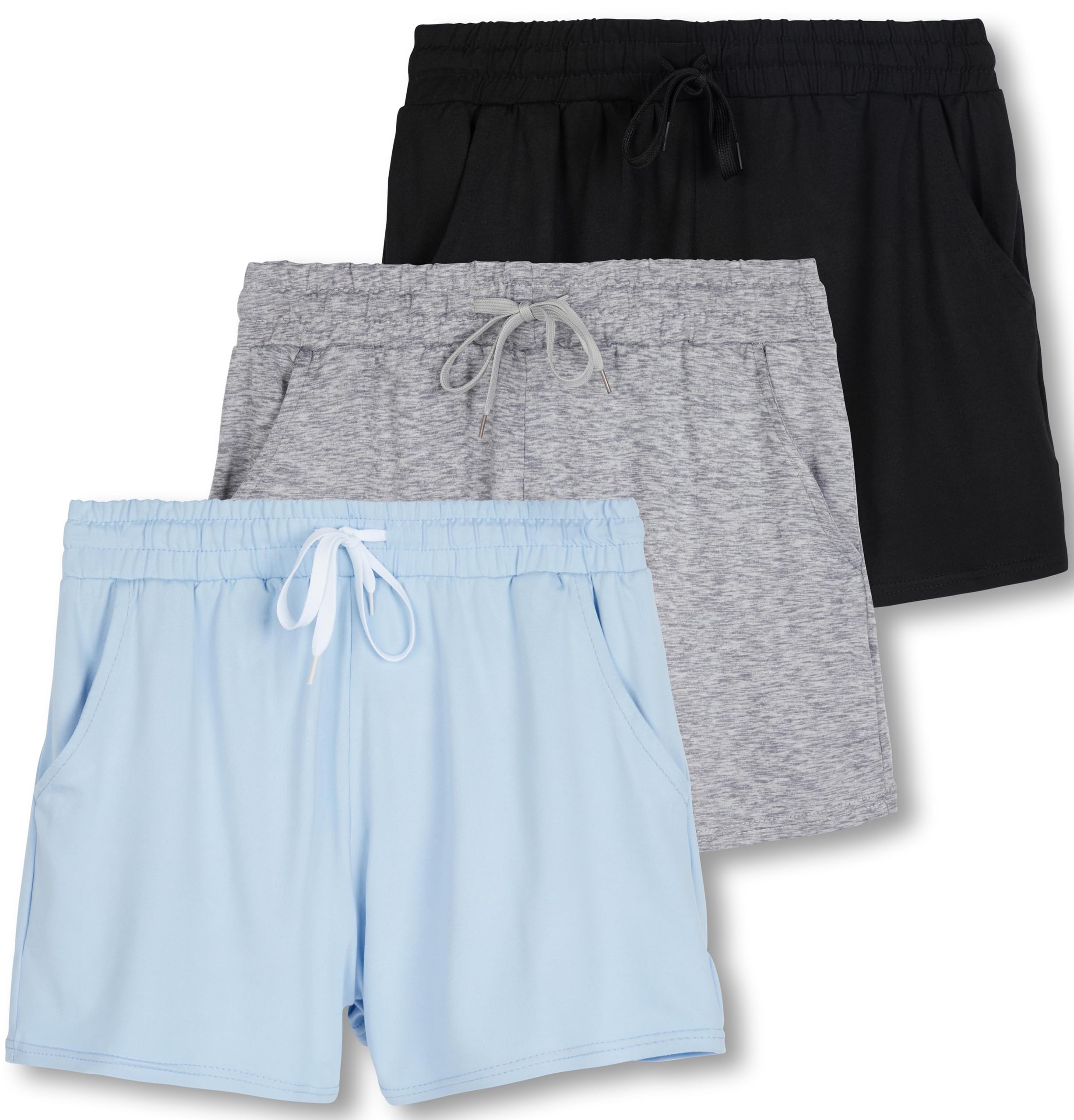 Real Essentials 3-Pack: Girls Soft Drawstring Lounge Casual Sleep ...