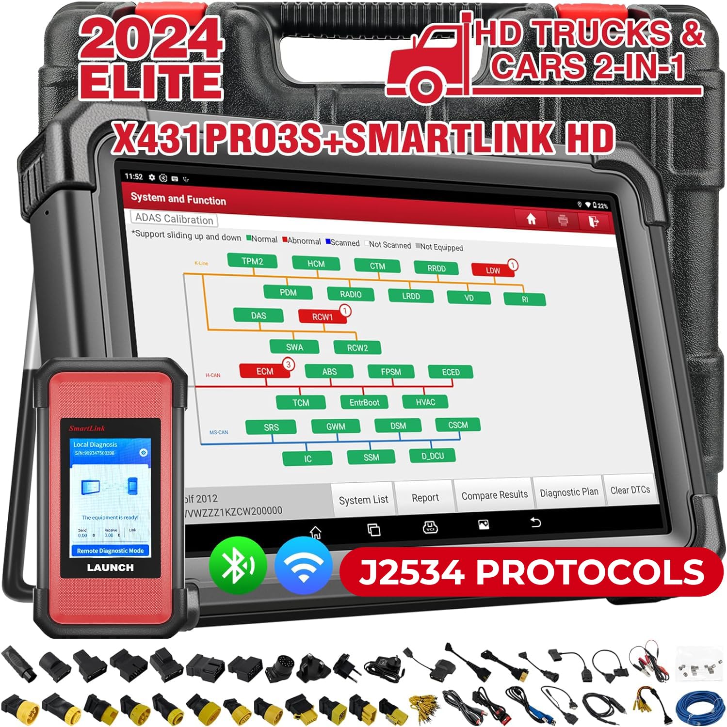 Mua LAUNCH X431 PRO3S+Smartlink HD Heavy Duty Truck Scanner,2025 Top Diesel&Gasoline ...