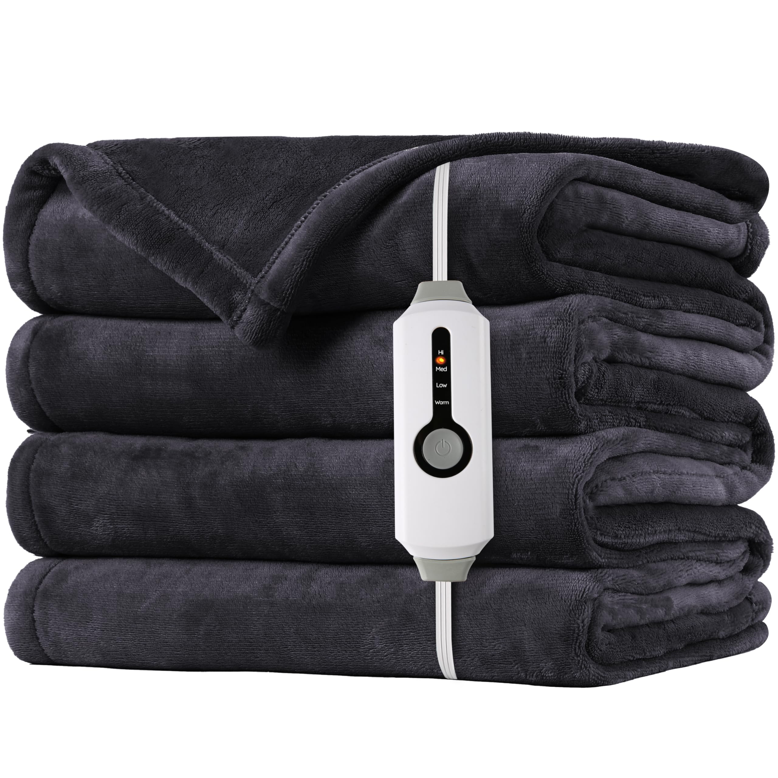 Heated Blanket Twin Size 62"x84", Soft Cozy Flannel Electric Blanket ...