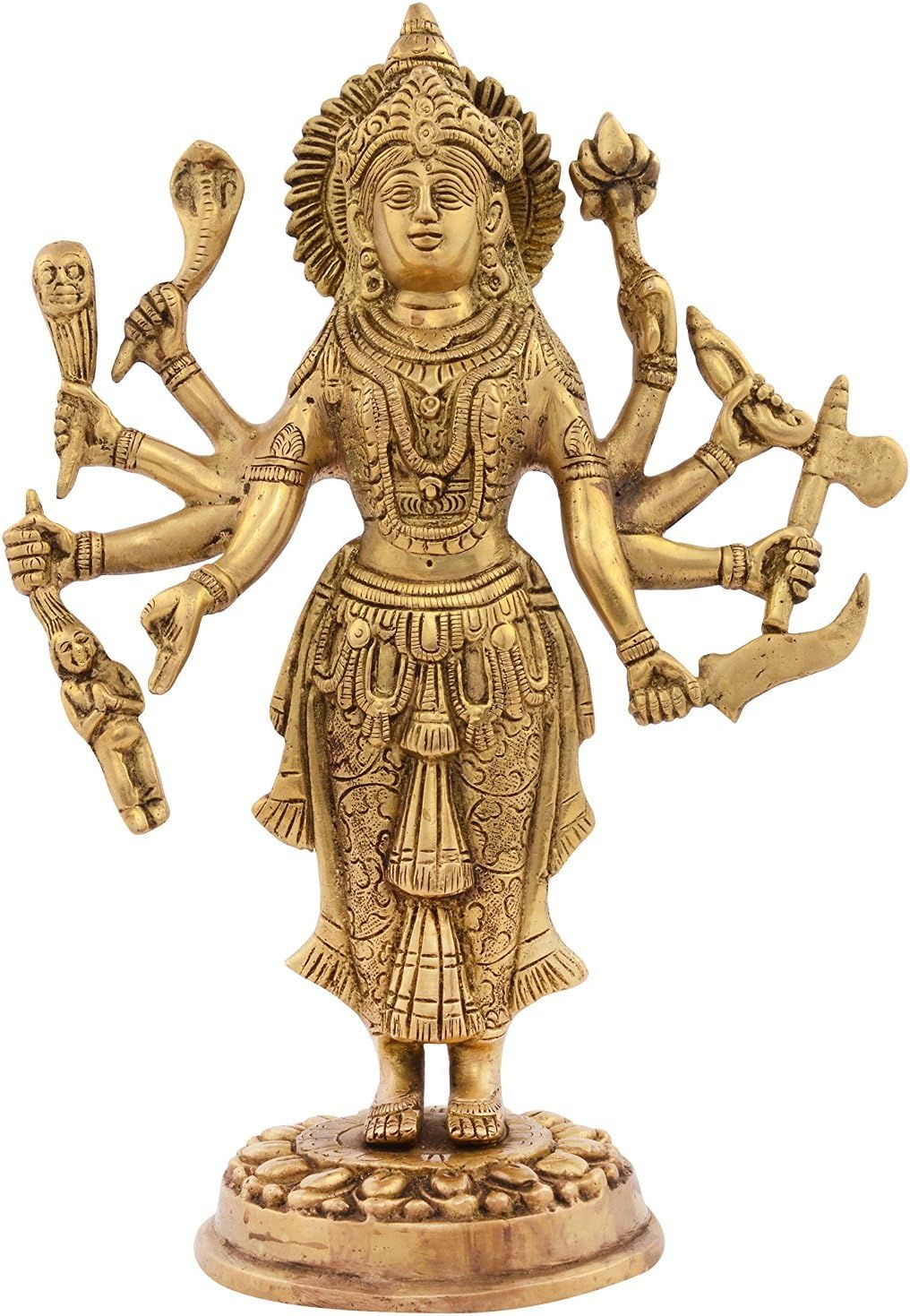 Amazon.com: Kapasi Handicrafts Brass Goddess Sadhi Maa Standing Idol (8 ...