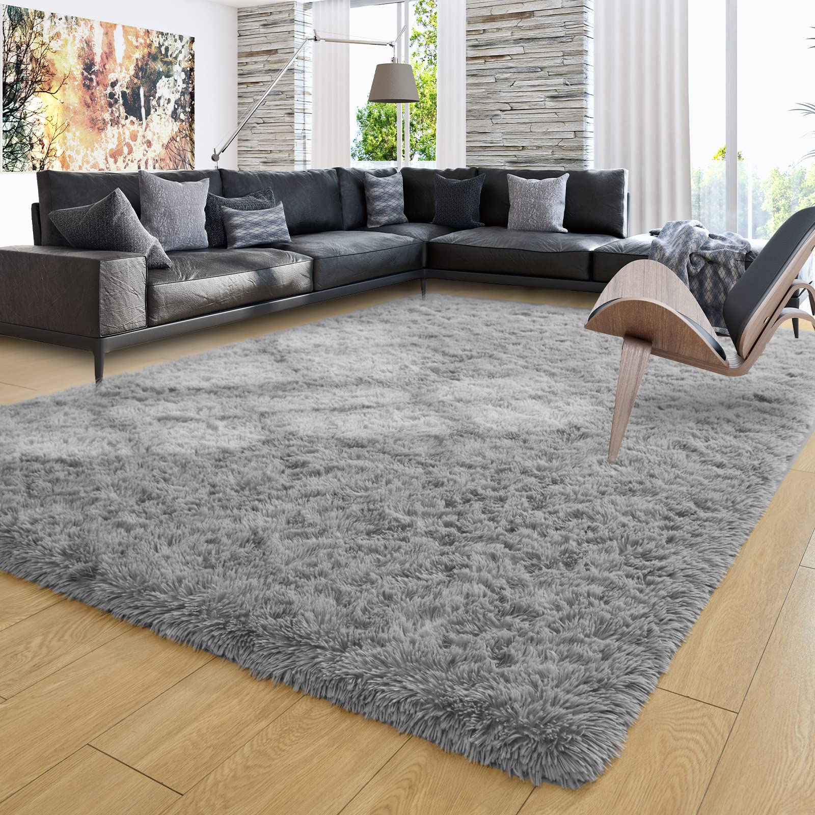 Ompaa Fluffy Rug, Super Soft Fuzzy Area Rugs for Bedroom Living Room ...