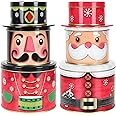 Amazon.com: Whaline 2 Pack Christmas Food Tin Box Set Large Santa Claus ...