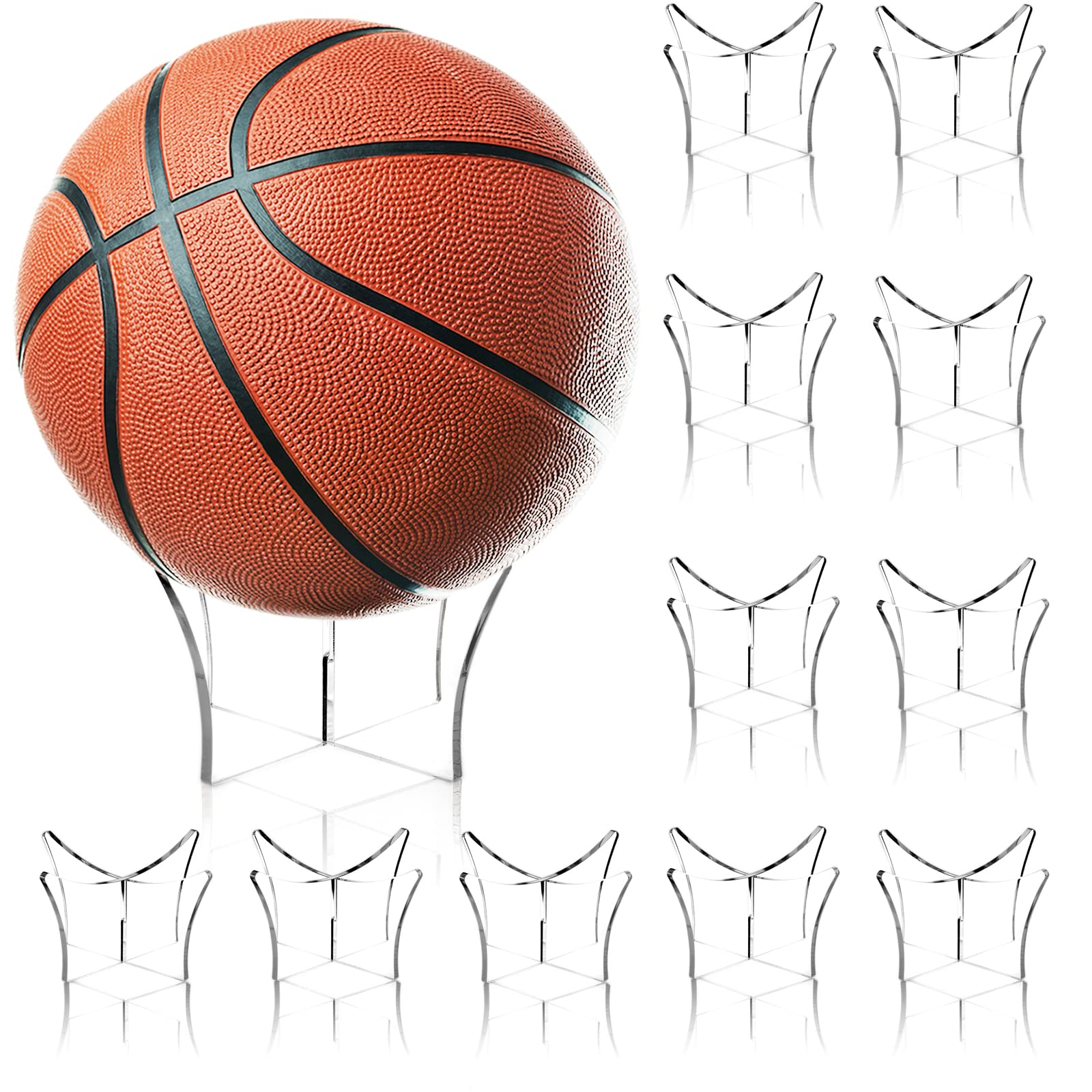 Lyellfe 12 Pack Acrylic Ball Stand, Ball Display Stand Holder, Football ...