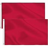 Amazon.com : Red Flag Polyester 3 ft. x 5 ft. : Outdoor Flags : Garden ...