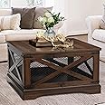 Amazon.com: HOKYHOKY Square Coffee Table with Storage - 31.5" Farmhouse ...