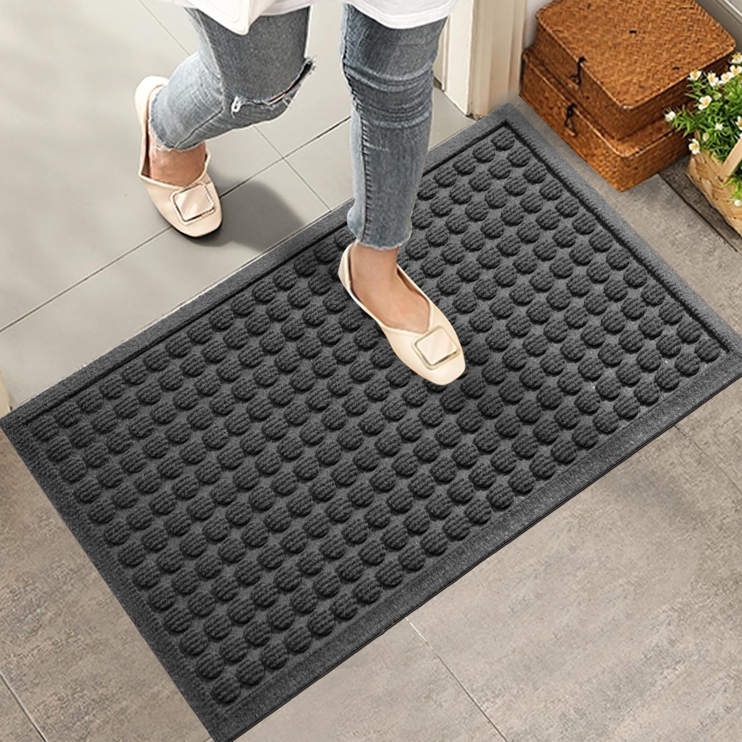 HIYARD Front Door Mat, Heavy Duty Welcome Door Mat Indoor Outdoor ...