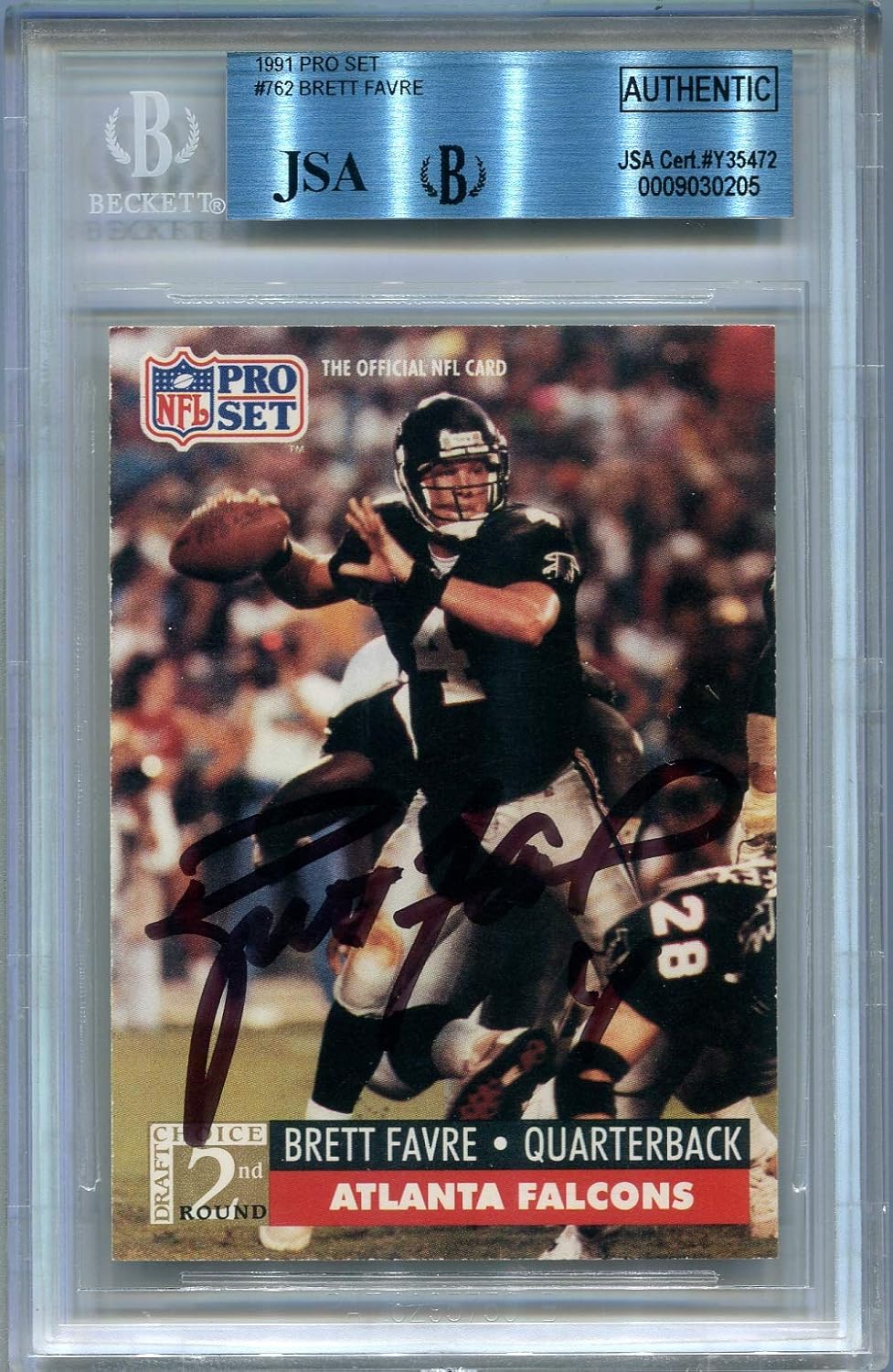 Brett Favre Rookie Atlanta Falcons/Green Bay Packers BGS/JSA Certified ...
