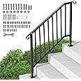 VEVOR Handrails for Outdoor Steps, 3-4 Step Stair Hand Rail Kit ...