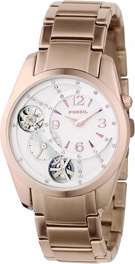Fossil Twist Watch, GP Case and Bracelet, Gold Dial, Visable Movements ...