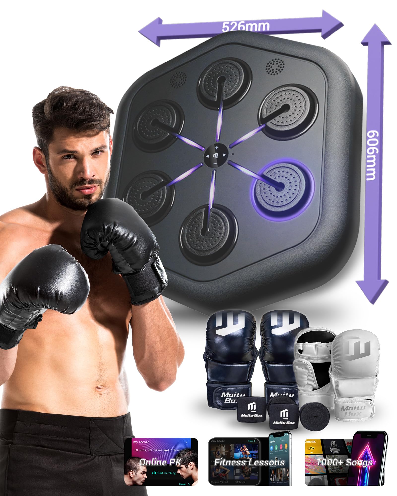 MAITUFIT Music Boxing Machine M4, Smart Music Punching Machine with ...