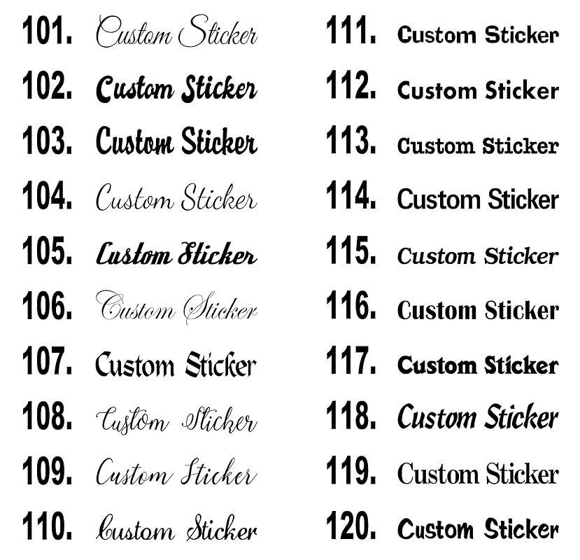 Custom Text Car Stickers Personalised Decals Vinyl Graphics - 50 Fonts ...