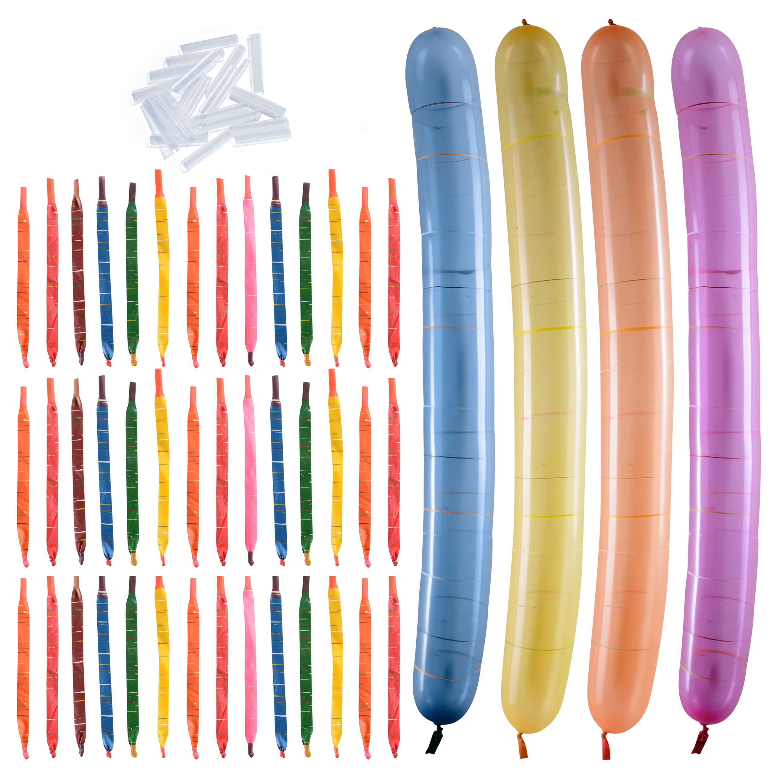 Prextex 120 Rocket Balloons Assorted Colors | Flying Balloon w ...