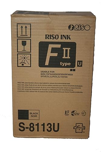 RISO S-8113 Black F II Type Duplicator Ink Box of 2 Risograph S8113U in ...