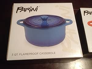 Amazon.com: PARINI 3 QT FLAMEPROOF CASSEROLE - BLUE: Kitchen & Dining