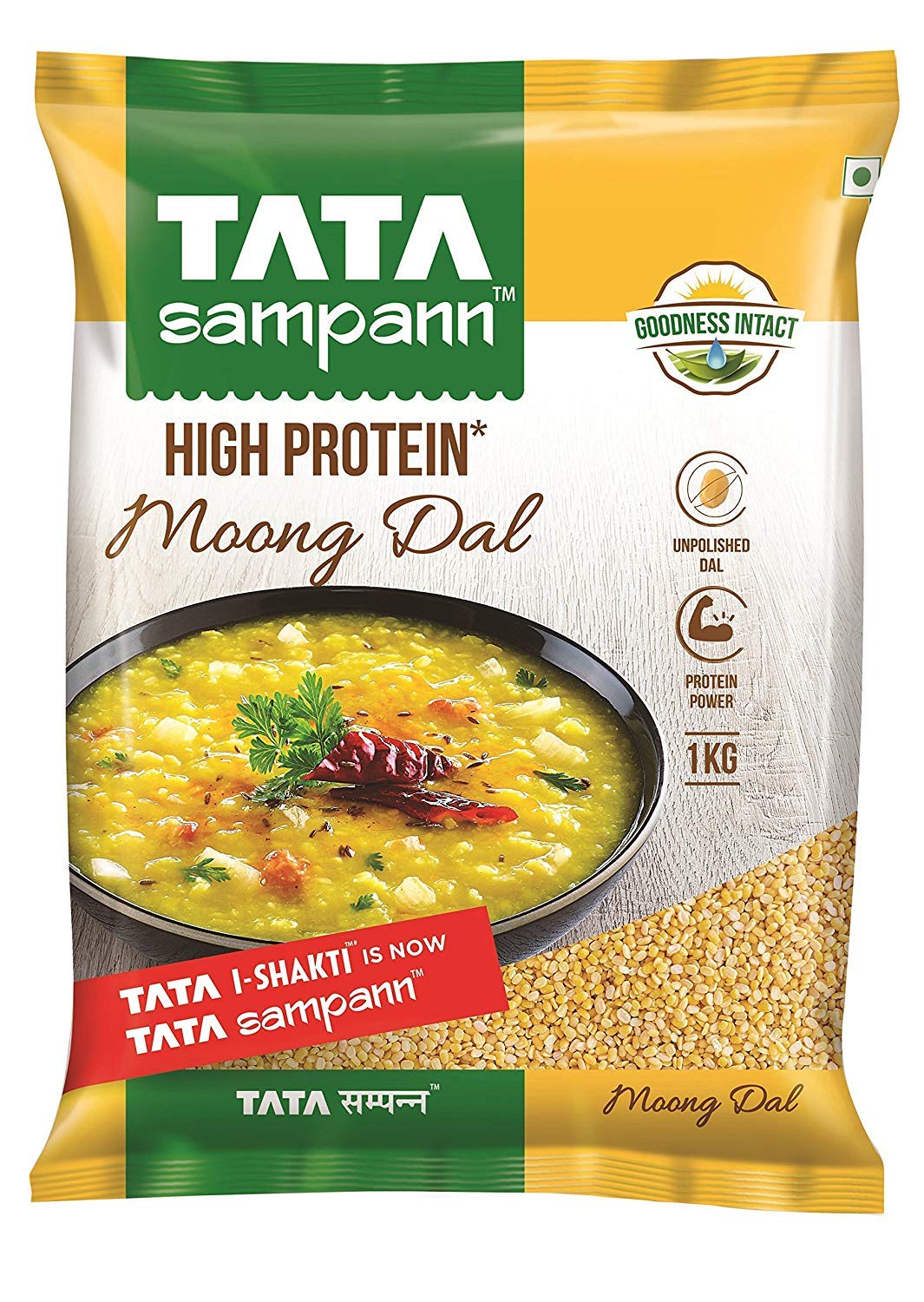 Tata Sampann pulses Moong Dal Split, 1kg - By Ethnic choice: Buy Online ...