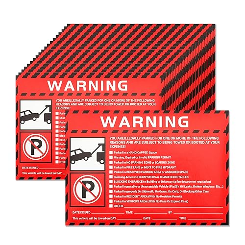 Parking Violation Stickers Notice No Parking Warning Stickers Tow ...