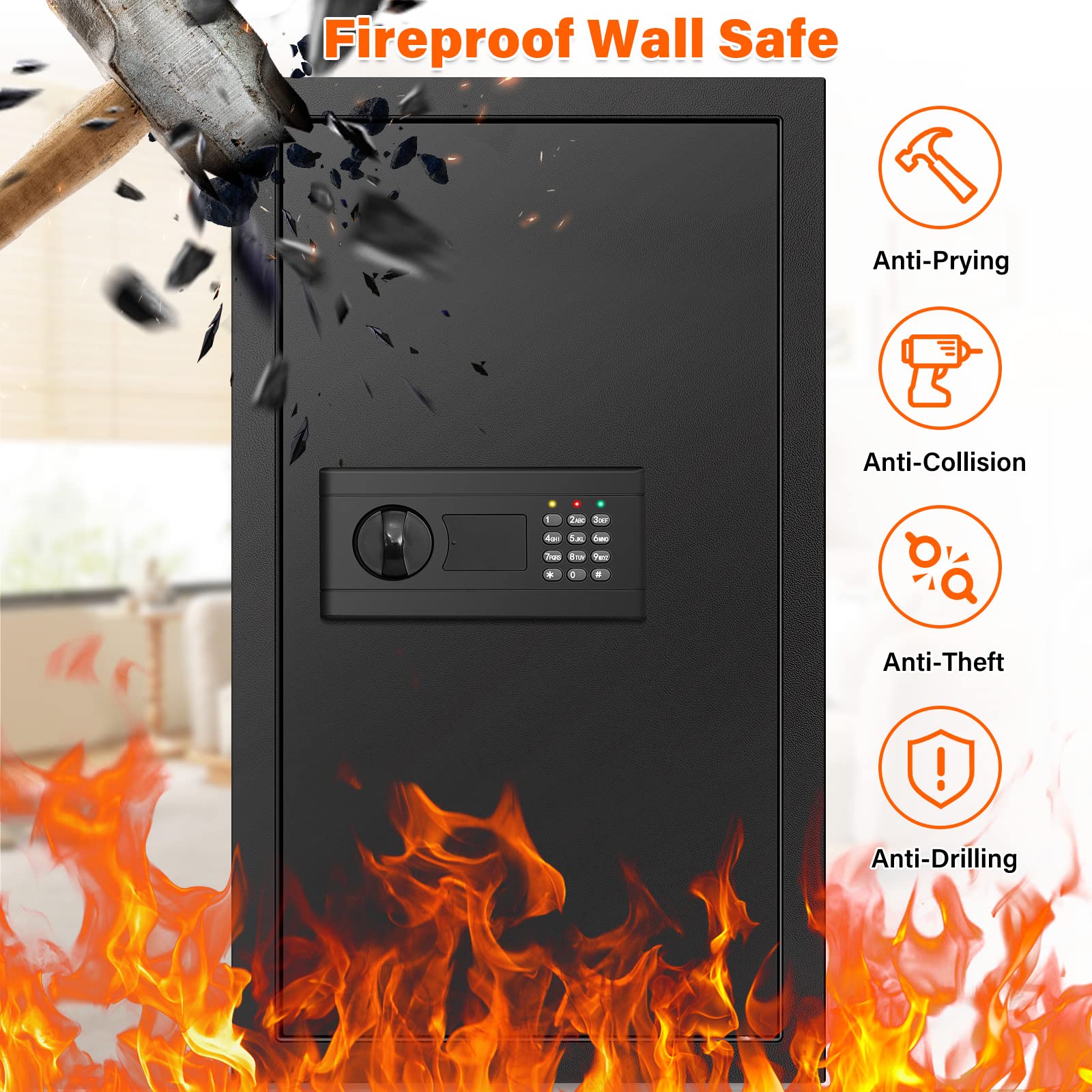 Mua 25.6" Tall Fireproof Wall Safes Between the Studs 16" Centers ...