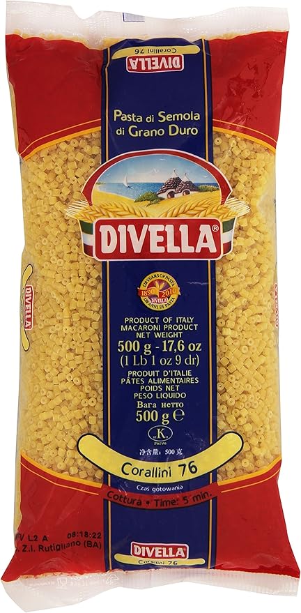 Divella - Corallini 76, Pasta di Semola di Grano Duro , 500 g: Amazon ...