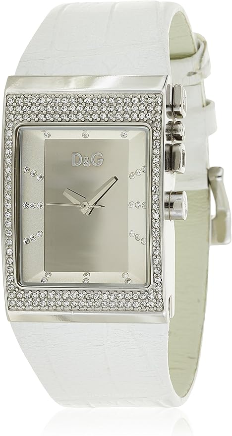 Dolce & Gabbana DW0155 Women's Analog Quartz Watch with White Leather ...