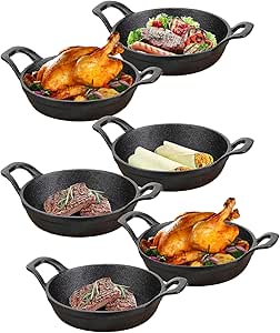 Mini Cast Iron Skillets 5 x 5 x 1.3 Inch Black Small Cast-iron Pan Set ...