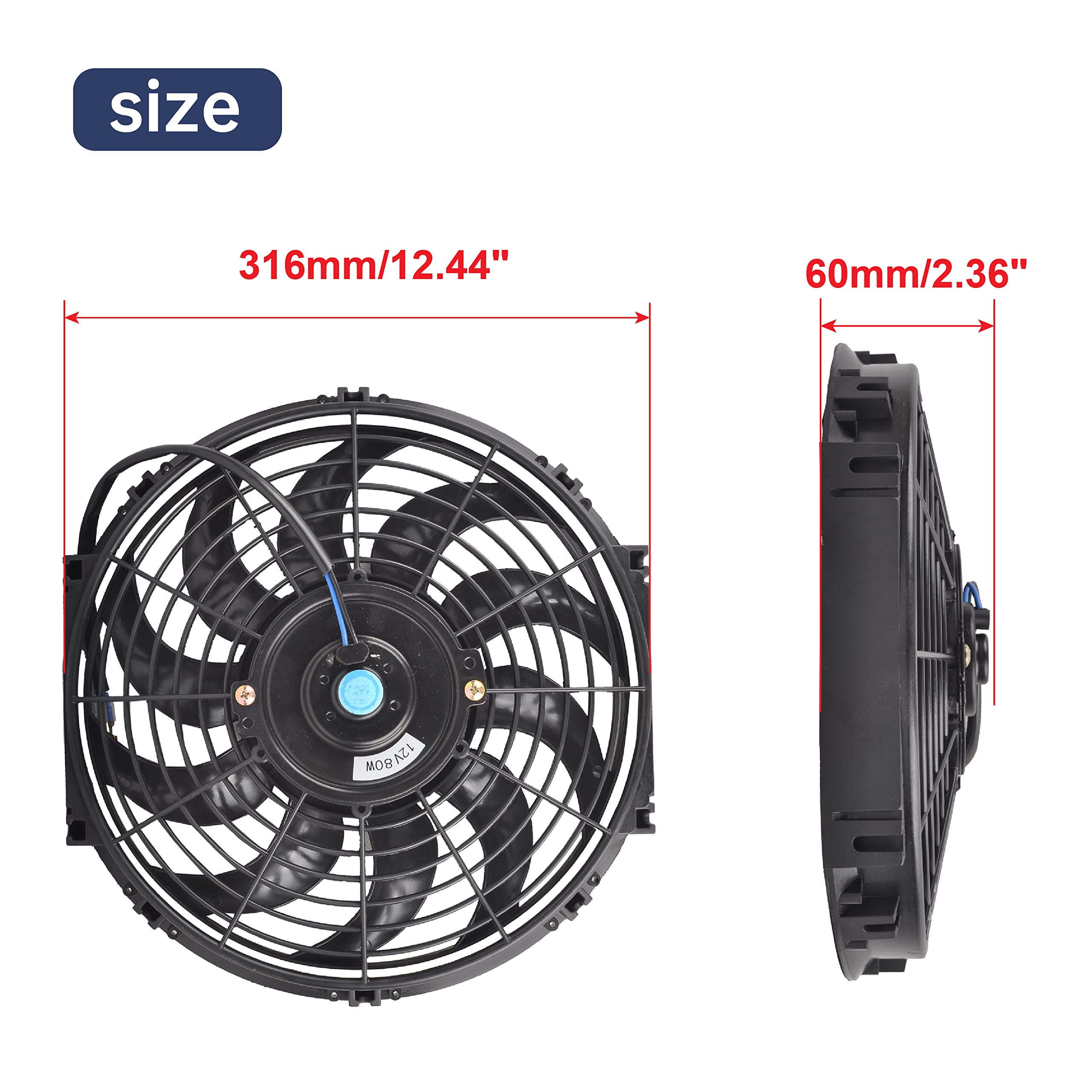 Mua 12" Electric Radiator Cooling Fan Mounting Kit, 12V Cooling ...