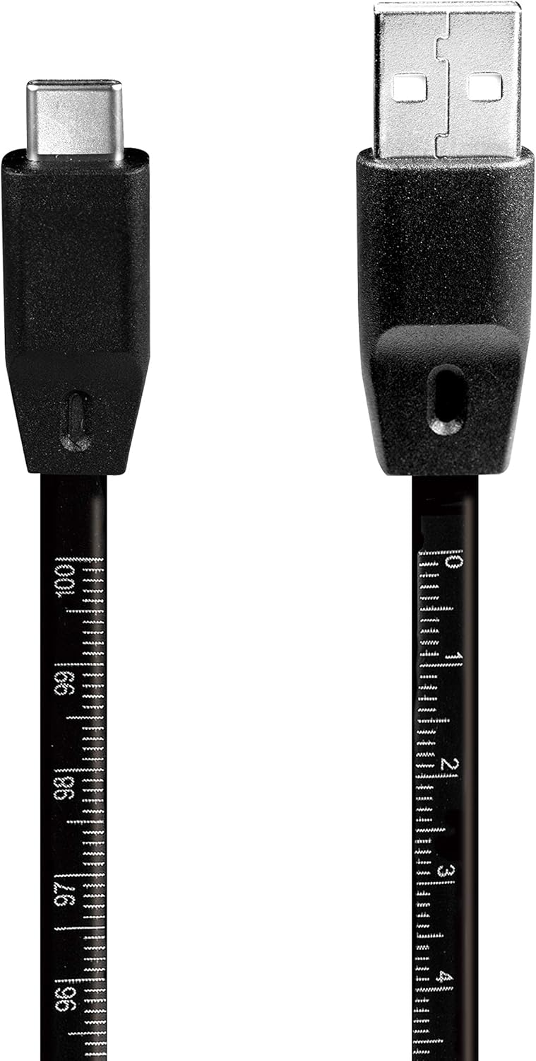 USB 2.0 Connection Cable with Ruler, USB (Type A) to USB (Type C) Black ...