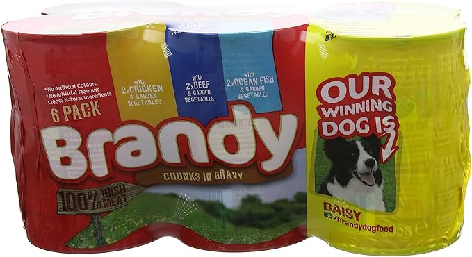 Brandy Dog Food Variety Chunks in Gravy 6x395g (Pack of 4, Total 24 ...