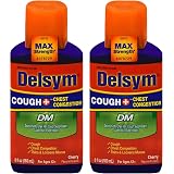 Max Strength Delsym Cough Plus Chest Congestion DM Liquid, Cherry ...