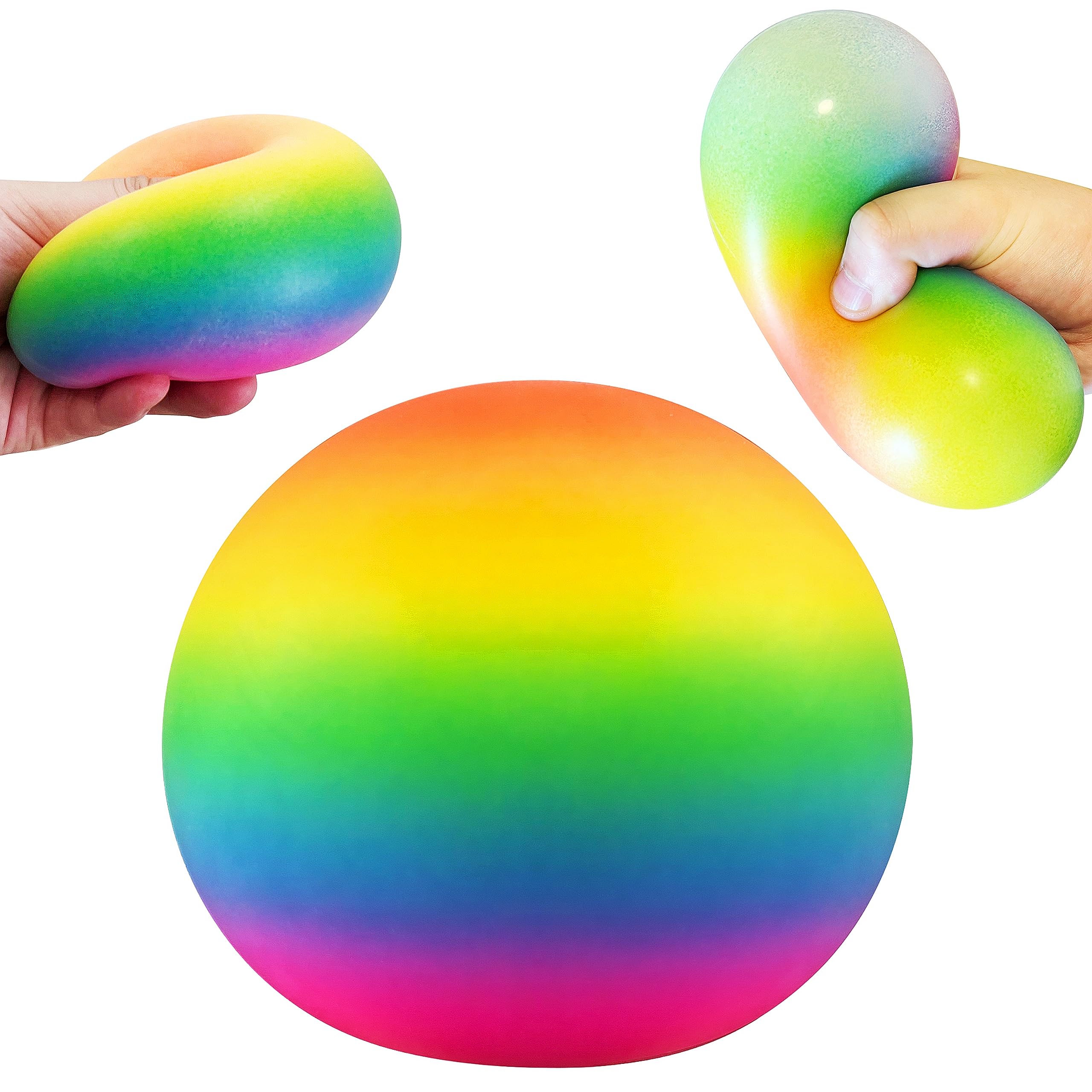 Giant Rainbow Squishy Stress Balls For Kids Teens Adults 3 74 Dough