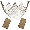 Amazon.com: 2 Pack Fish Net Decorations - 80x40 Inch Brown Fishing Net ...