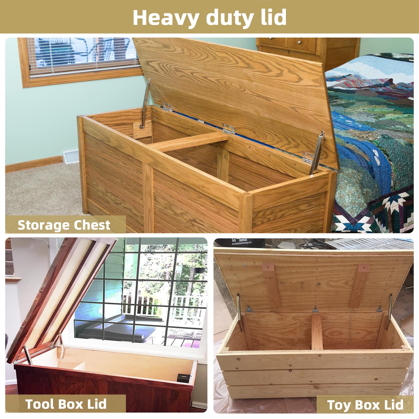 Mua KOMOHOM (2PCS) Lid Support Hinge Soft Close Toy Box Hinges 200N Gas ...