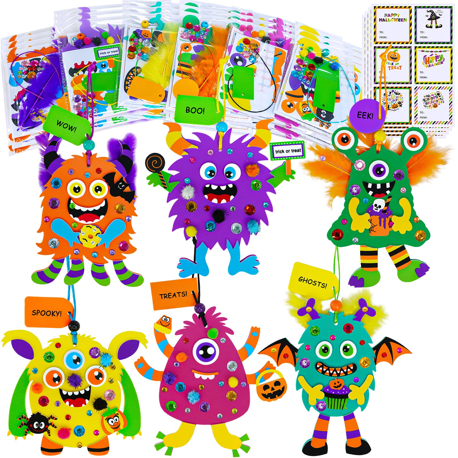 Winlyn 24 Sets Halloween Crafts for Kids Individual Halloween Craft ...