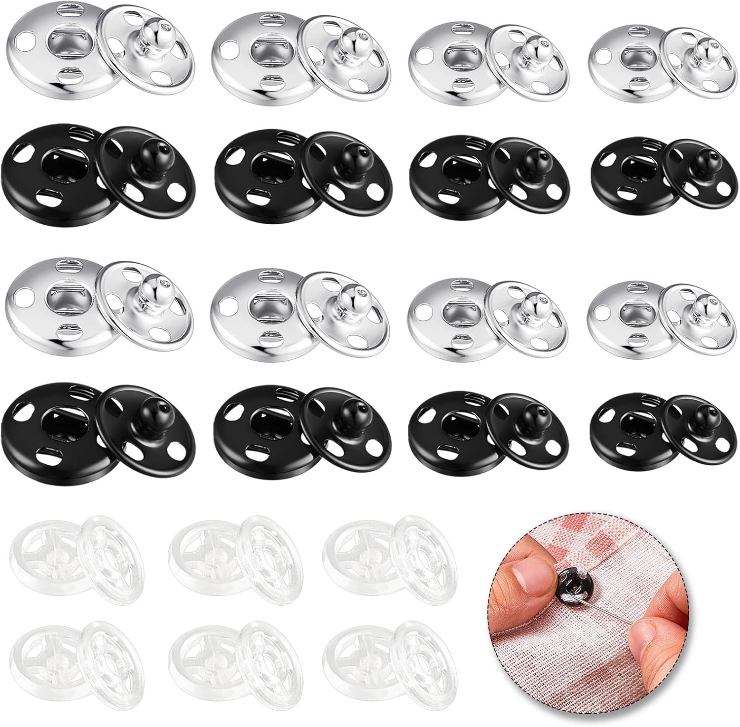 100 Sets de Fermetures à Pression, 80 Sets Bouton Pression en Métal et ...