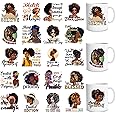 Amazon.com: AFRITEE Transfer Cup Wrap Stickers - 20 Sheets Black Girls UV DTF Cup Wraps for 16 ...