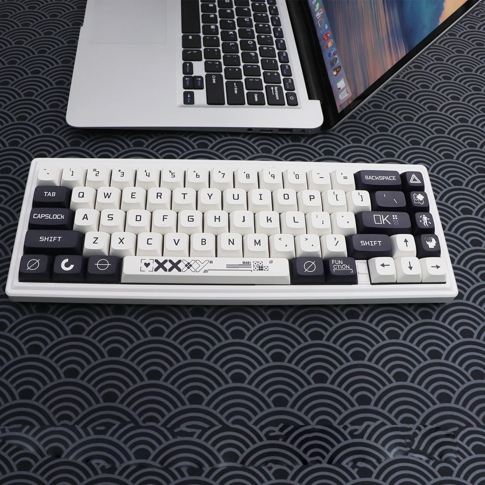 Mua Key Caps XDA Profile Black and White Keycaps 126 Keys Theme Keycaps ...