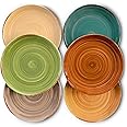 Amazon.com | Mora Ceramic Helix Swirl Salad Plates Set of 6, 8in Spiral ...