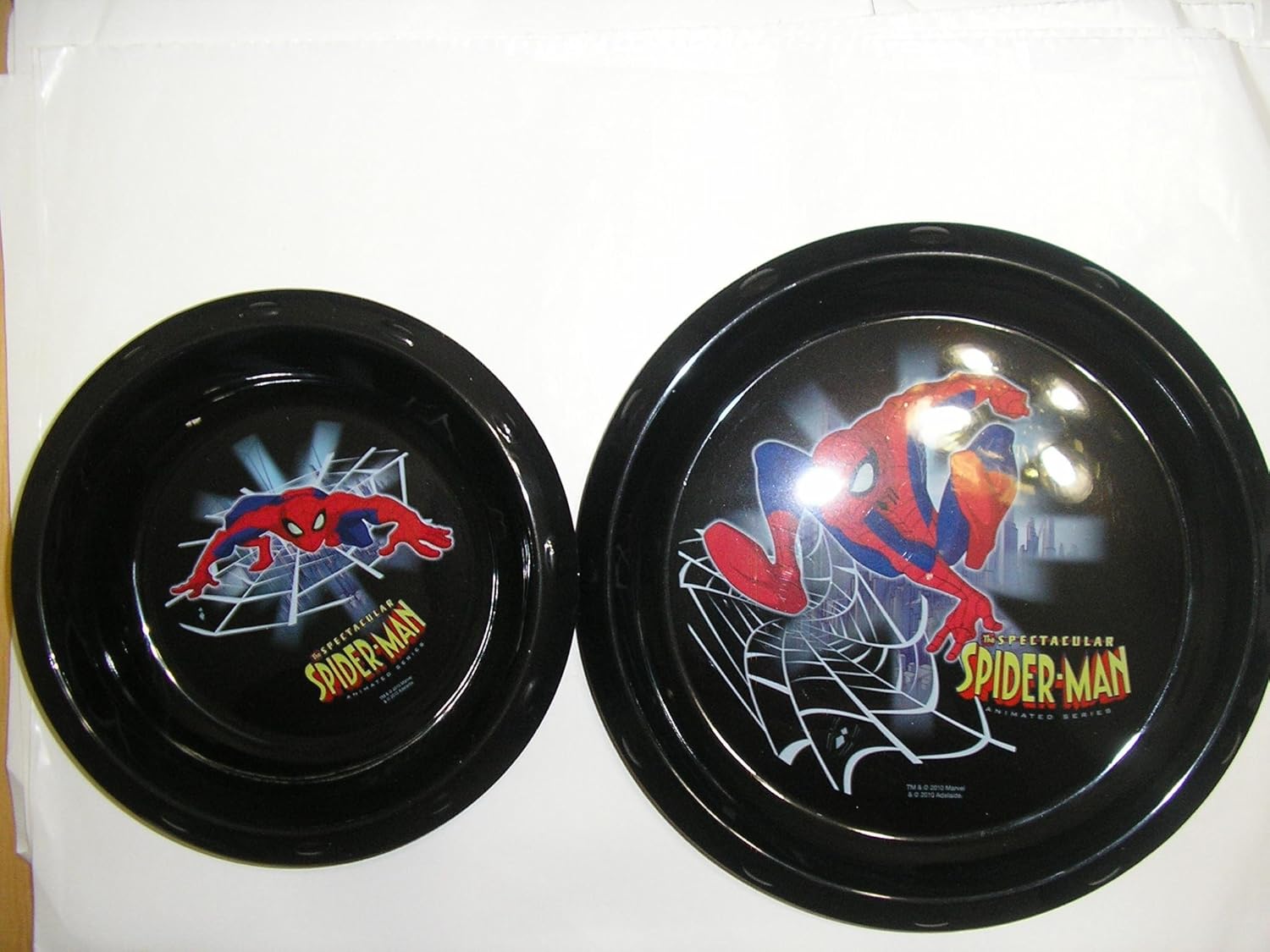 Marvel Spiderman Plate & Bowl Set ~ Black: Amazon.co.uk: Kitchen & Home