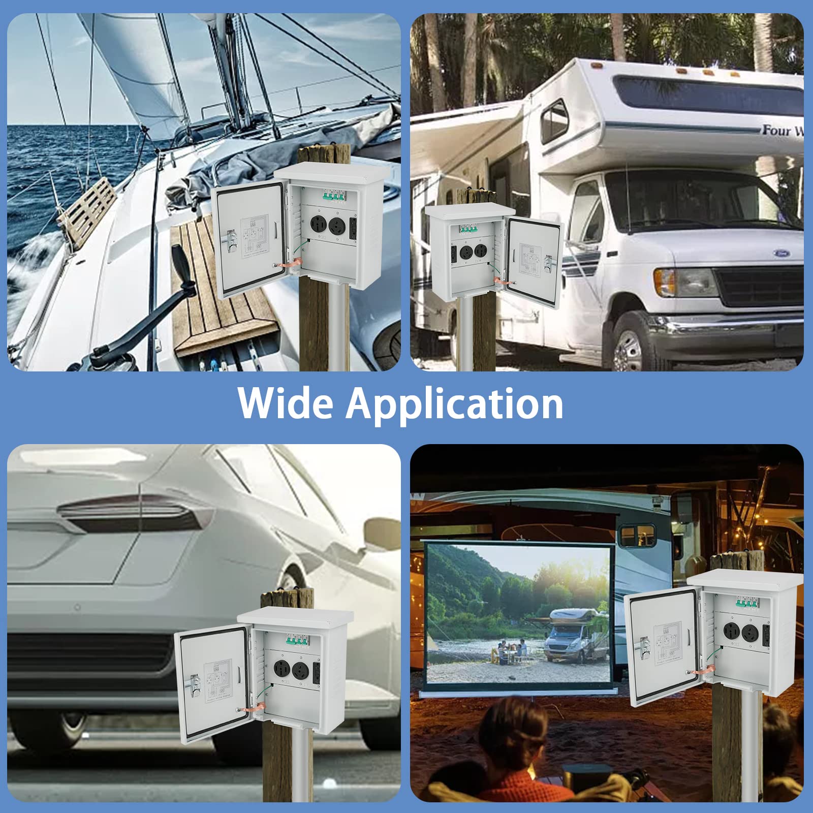 Mua HDWS RV Temporary Power Outlet Panel Box, Pedeatal Electrical ...