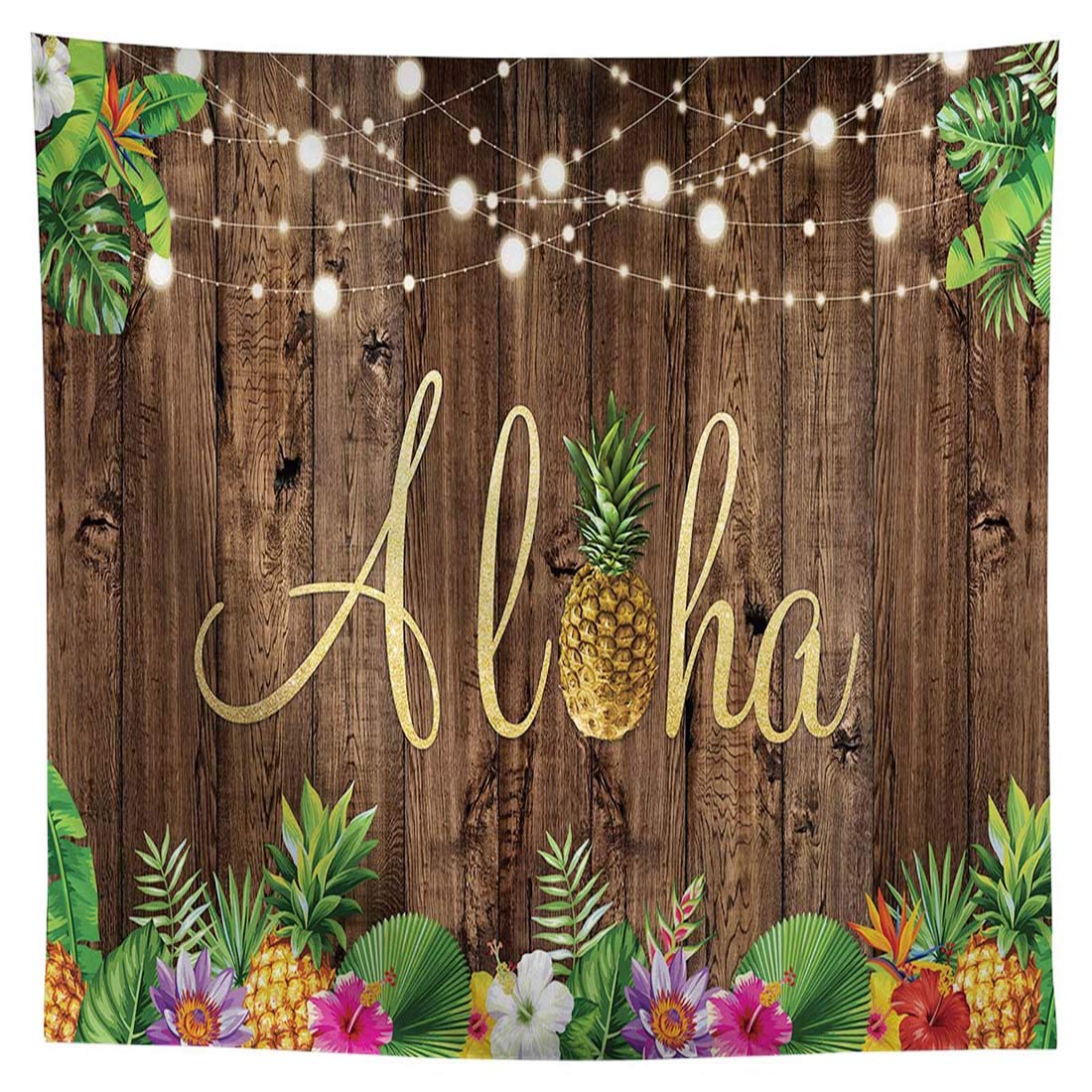 Buy Allenjoy 8x8ft Aloha Rustic Wooden Backdrop for Summer Tropical ...