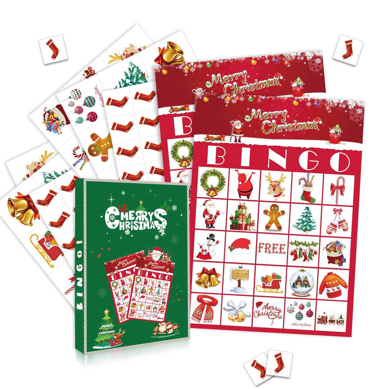 Buy Christmas Bingo Game Christmas Party Games For 24 Players Cards 