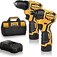 Amazon.com: EWORK Impact Driver and Cordless Drill Set, 12V Brushless ...