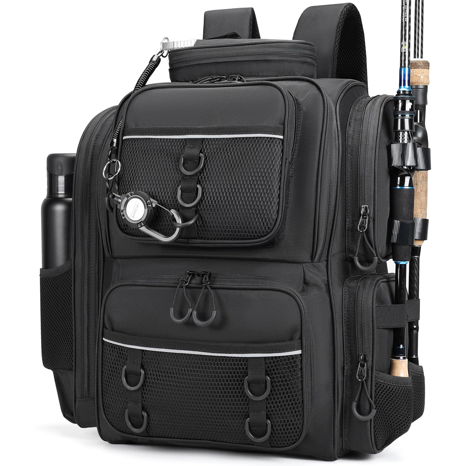 WANOON Fishing Backpack with Rod Holders. Large Ttackle Bag Strong ...