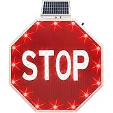 Amazon.com: 30" Solar Powered LED Blinking Stop Sign, MUTCD Compliant ...